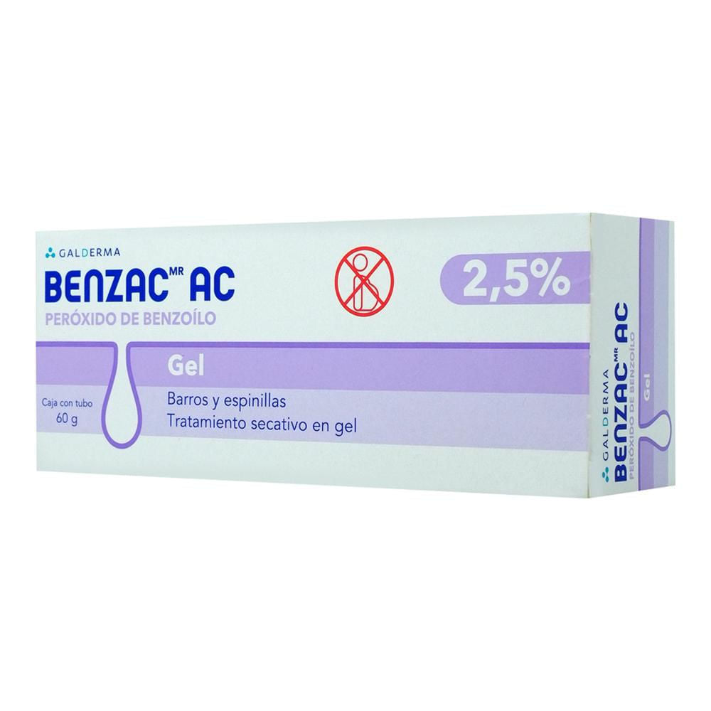 Benzac AC Gel 2.5% Tubo 60 G – Farmacia Coyoacán