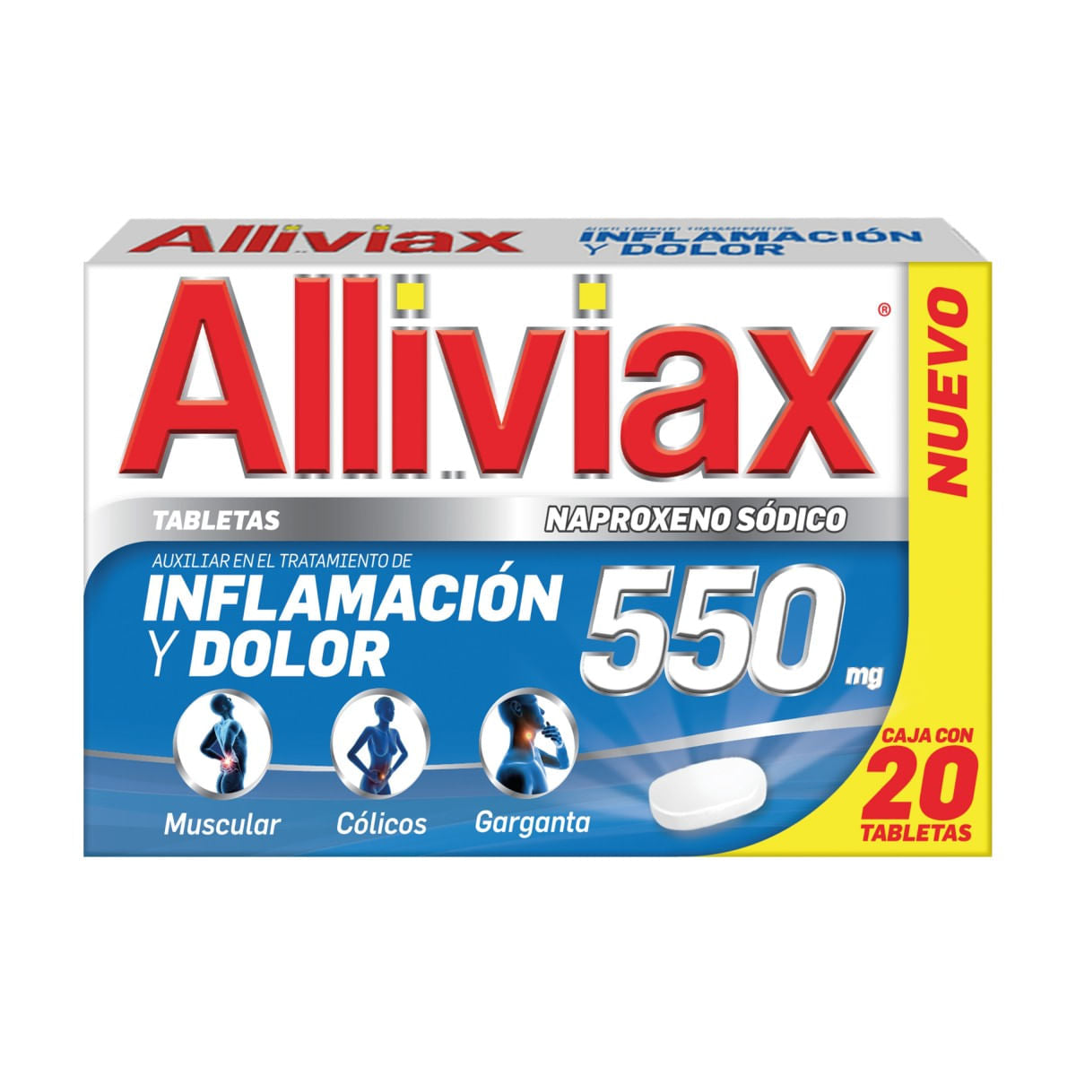 Alliviax 550 Mg 20 Tabletas – Farmacia Coyoacán