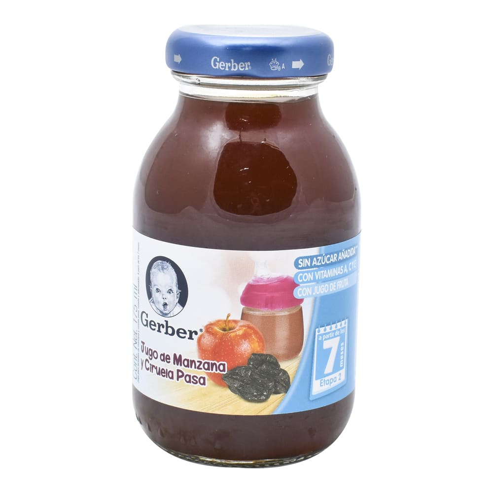 Jugo Gerber Cosecha Natural Etapa 2 Manzana y Ciruela Pasa 175 Ml ...