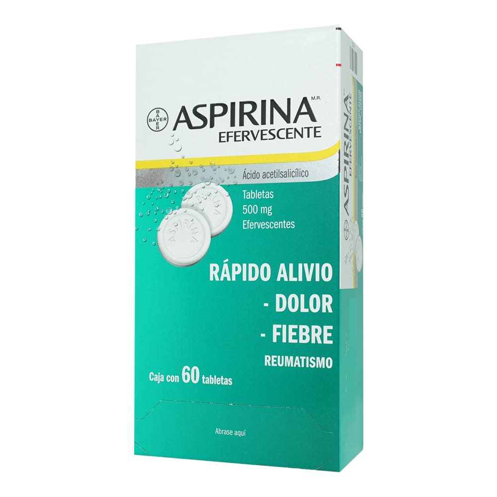 Aspirina Adulto 500 Mg 60 Tabletas Efervescentes – Farmacia Coyoacán