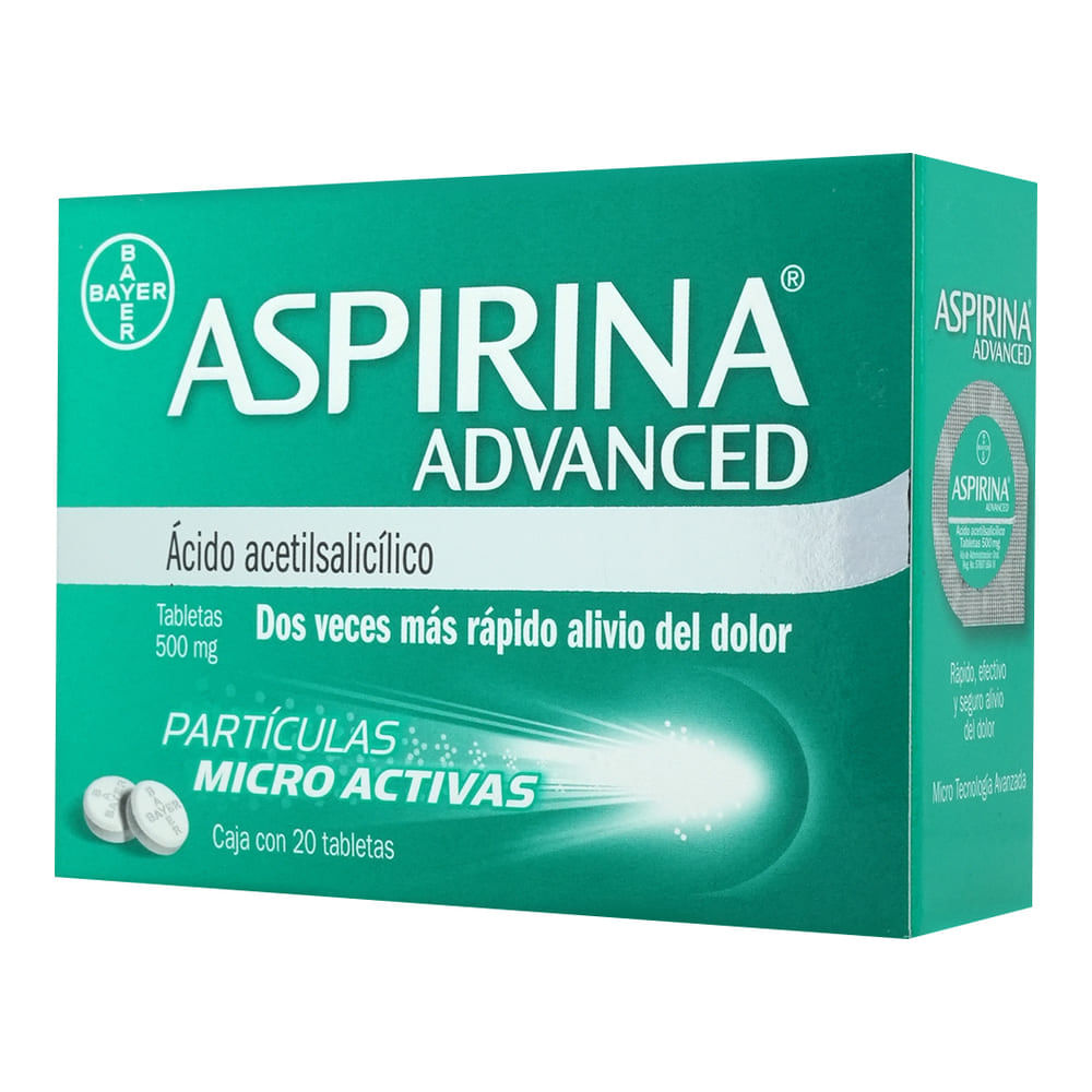 Aspirina Advance 500 Mg 20 Tabletas Farmacia Coyoacán