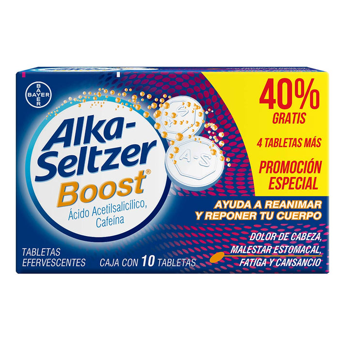 Alka-Seltzer Boost Caja Con 10 Tabletas Efervescentes + 4 Tabletas ...