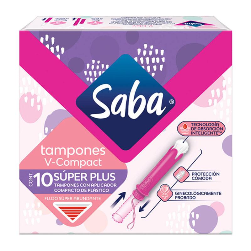 Tampones Saba Súper Plus con Aplicador Compacto 10 pzas – Farmacia Coyoacán
