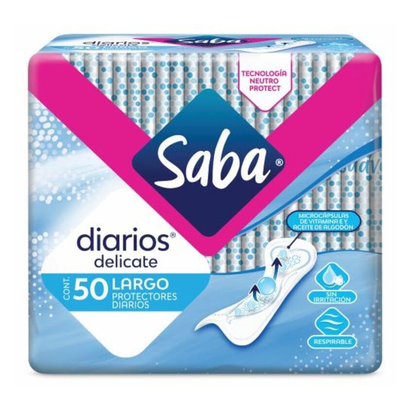 Protectores Saba Diarios Multiestilos Largos 50 piezas – Farmacia Coyoacán