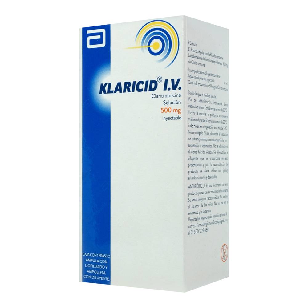 Klaricid I.V. 500 Mg Frasco Ámpula – Farmacia Coyoacán