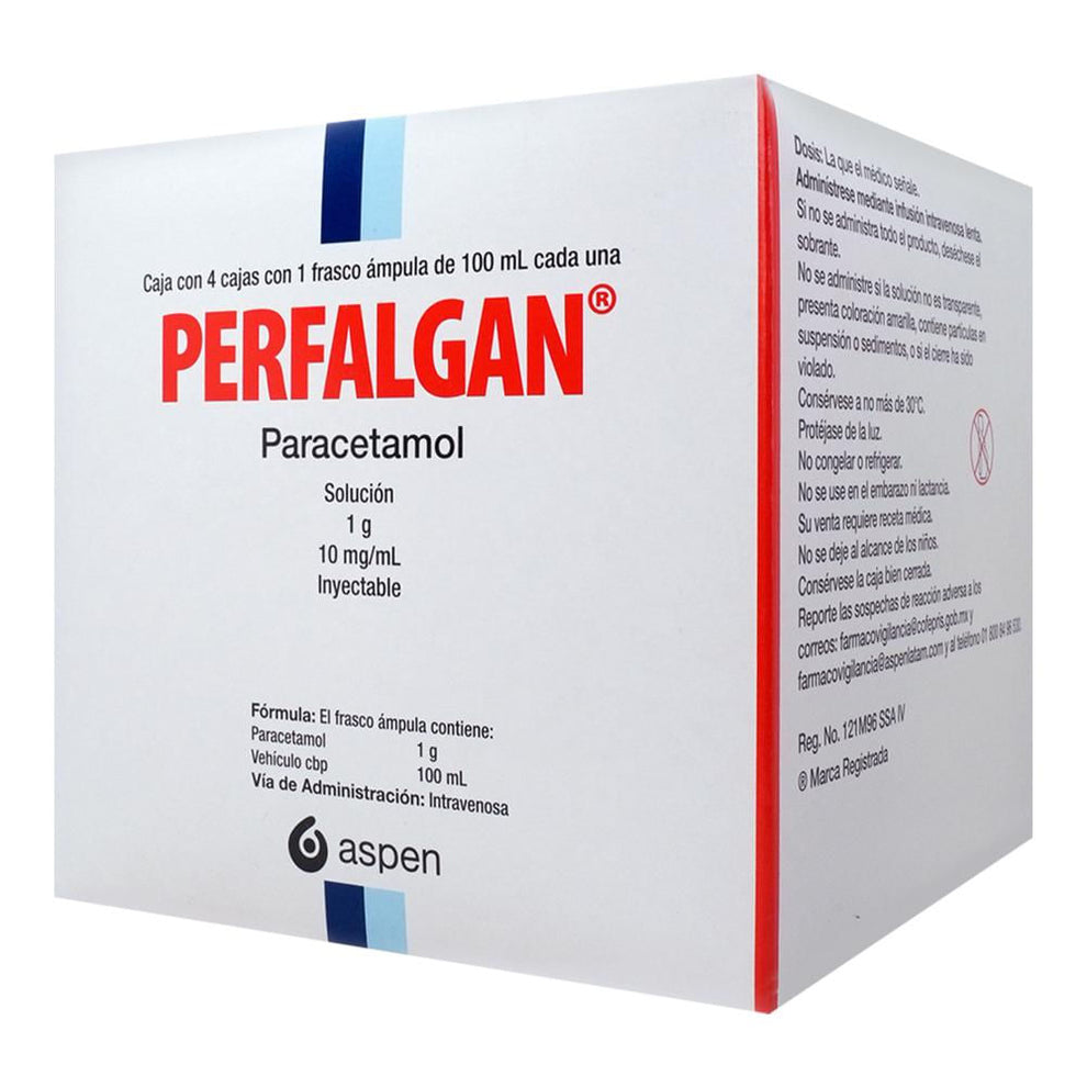 Perfalgan 1 G Solución Inyectable 4 Frascos 100 Ml – Farmacia Coyoacán