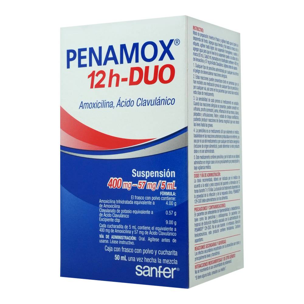 Penamox 12 H Dúo 400 Mg Suspensión 50 Ml – Farmacia Coyoacán