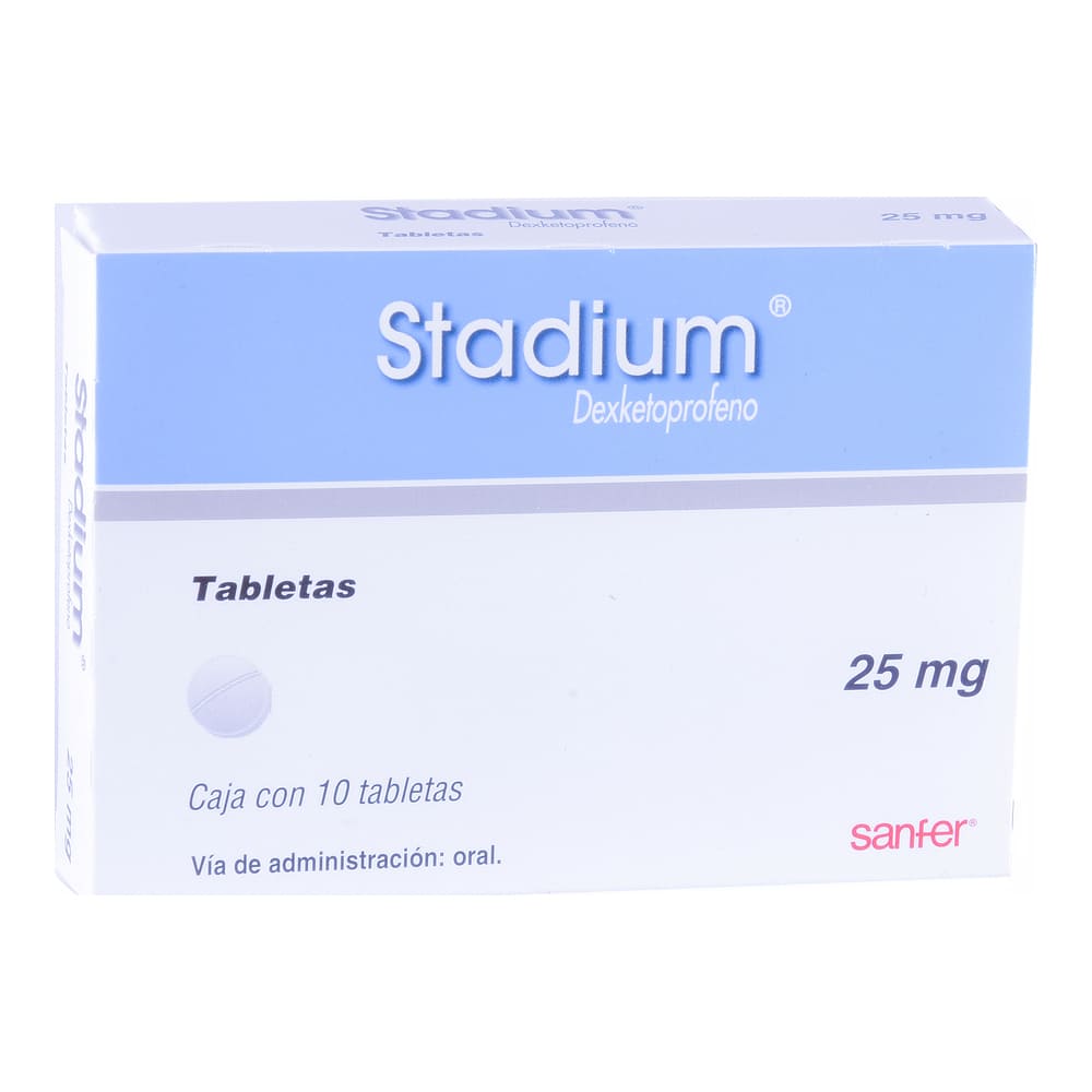 Stadium 25 Mg 10 Tabletas – Farmacia Coyoacán