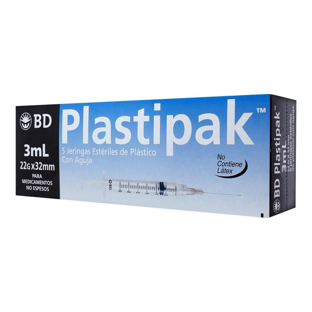 Jeringa Desechable BD 3 Ml 22 G X 32 Mm 5 Piezas – Farmacia Coyoacán