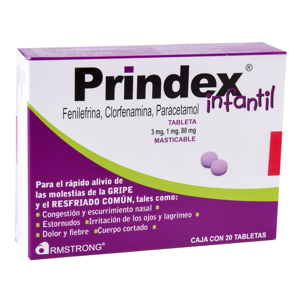 Prindex Infantil 3 / 1 / 80 Mg 20 Tabletas – Farmacia Coyoacán