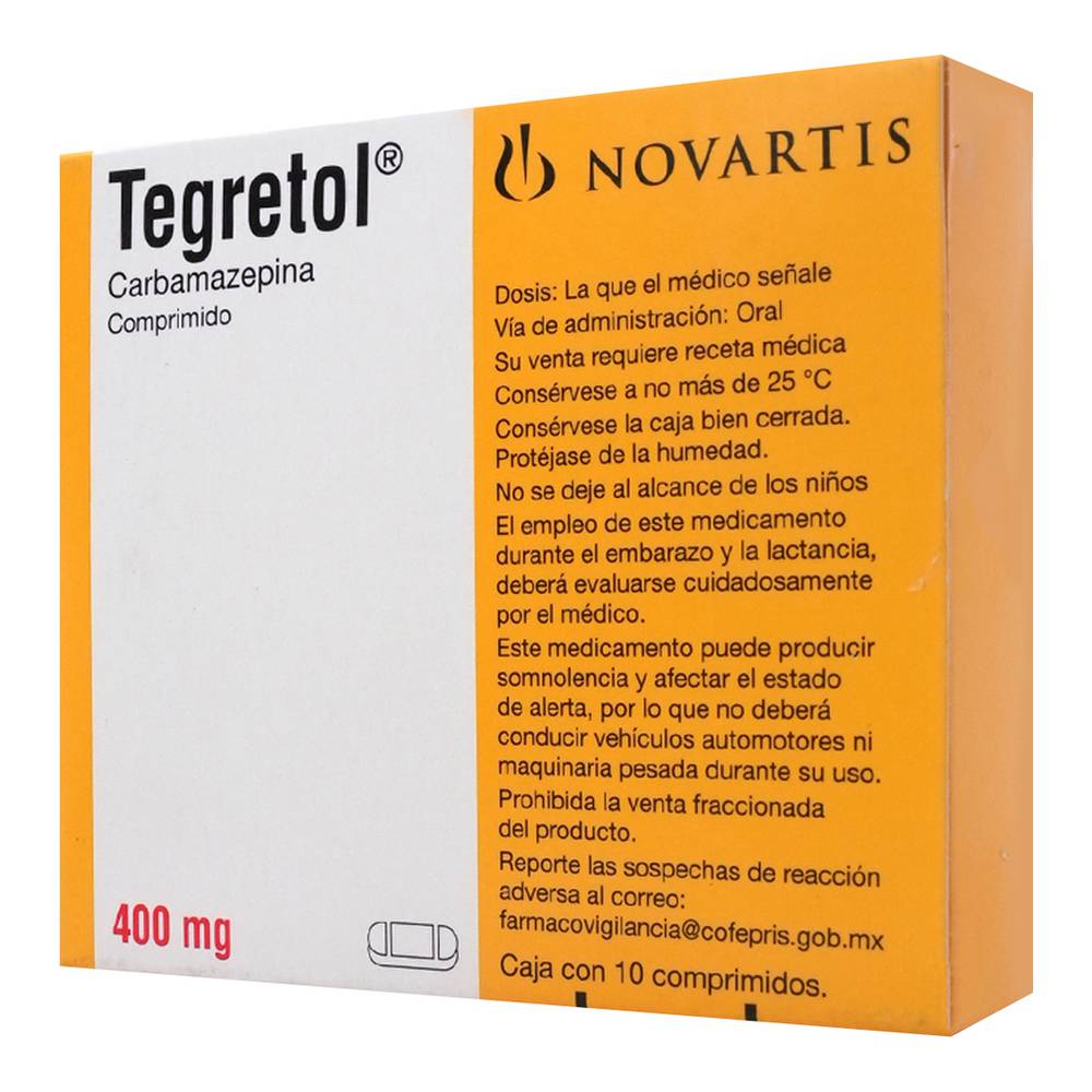 Tegretol 400 Mg 10 Comprimidos – Farmacia Coyoacán