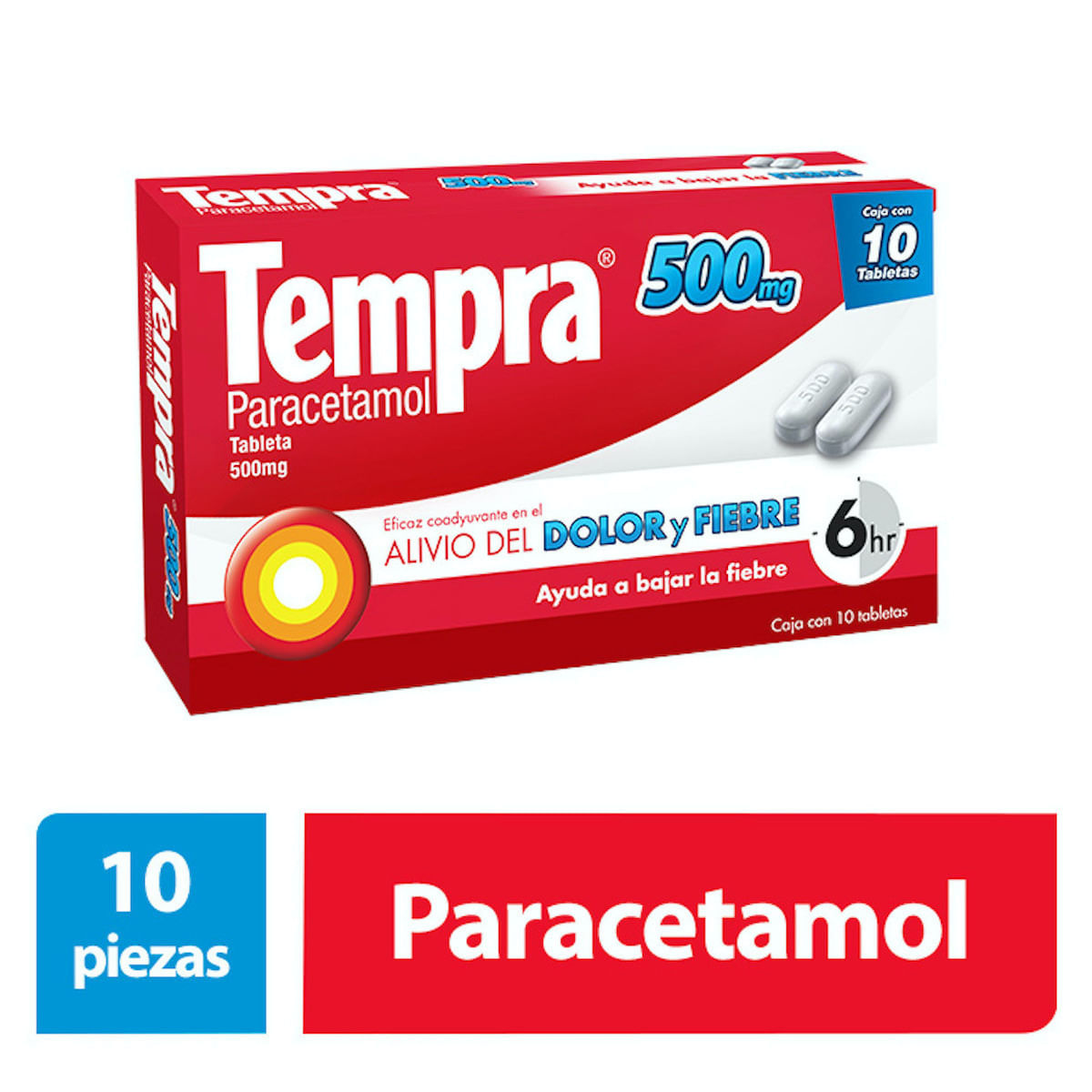 Tempra Dolor Y Fiebre 500 Mg 10 Tabletas – Farmacia Coyoacán