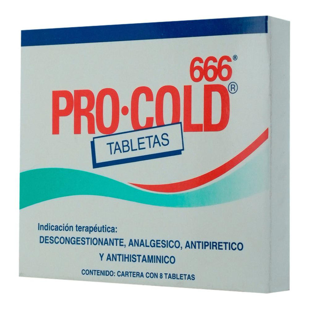 Pro Cold 666 8 Tabletas – Farmacia Coyoacán