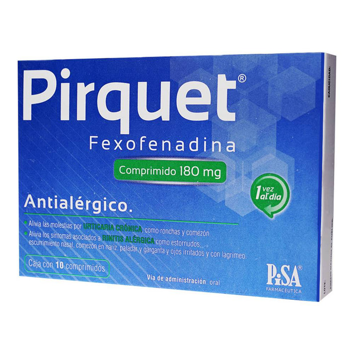 Pirquet 180 Mg Antialérgico 10 Comprimidos – Farmacia Coyoacán