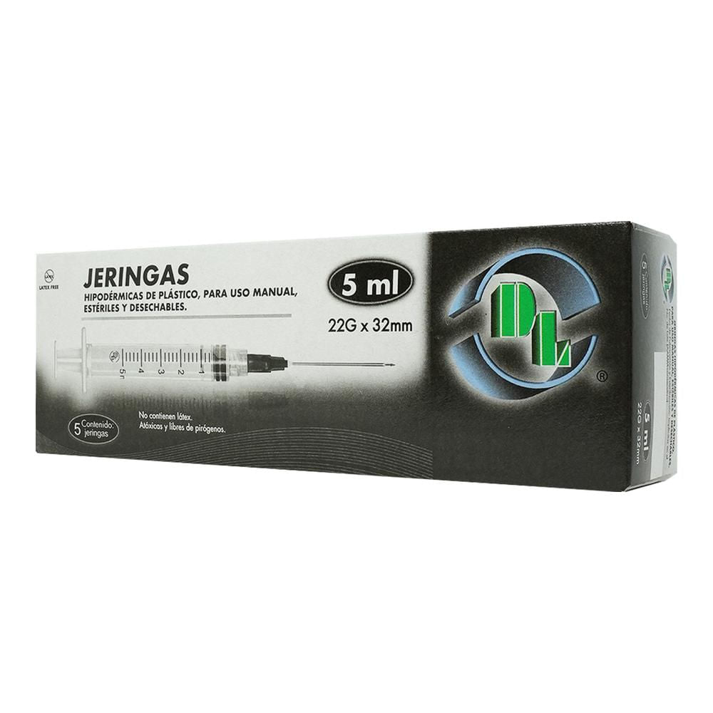 Jeringa Desechable Dl 5 Ml 22 G X 32 Mm 5 Piezas – Farmacia Coyoacán