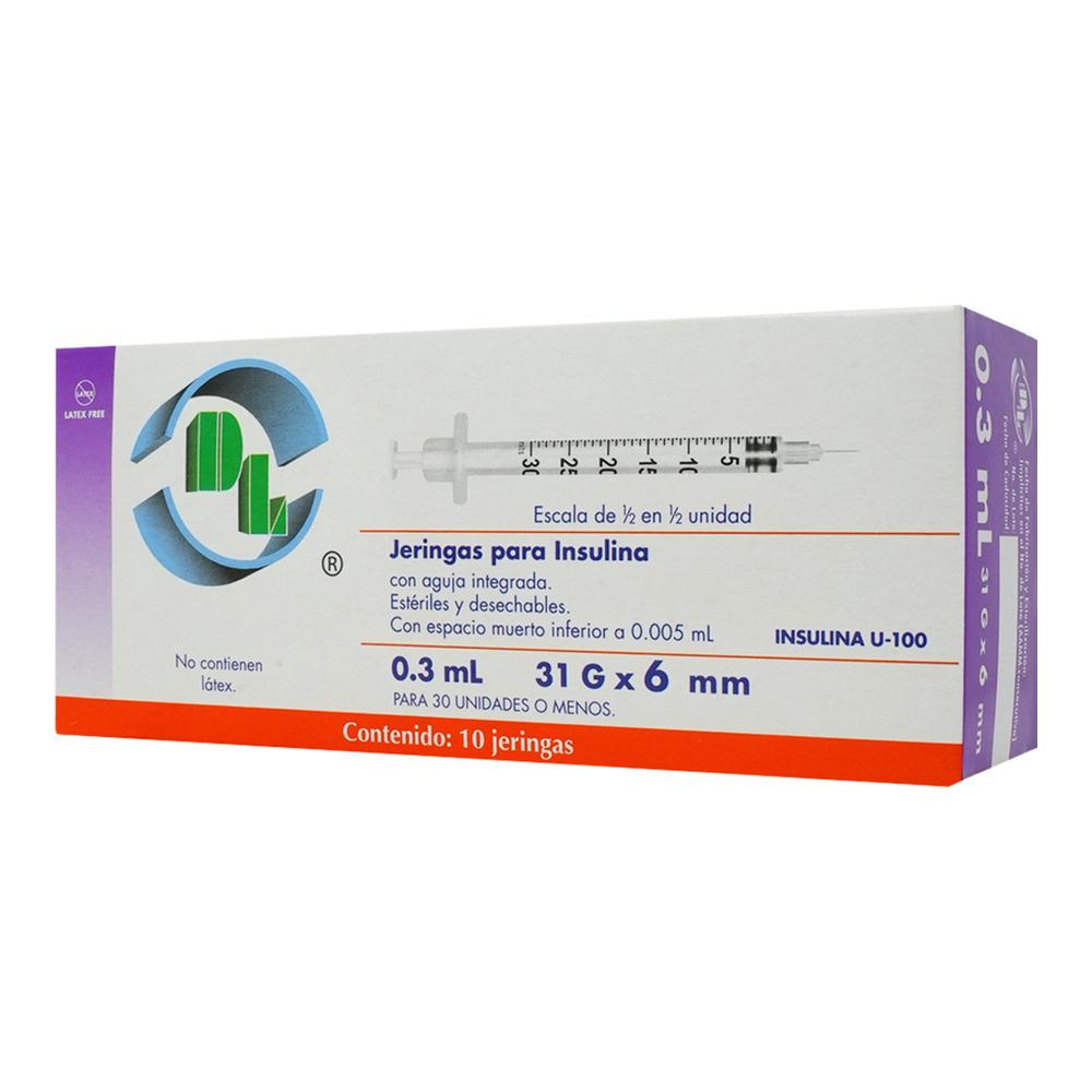 Jeringa Desechable Dl 0.3 Ml Insulina 31 G X 6 Mm 10 Piezas – Farmacia Coyoacán