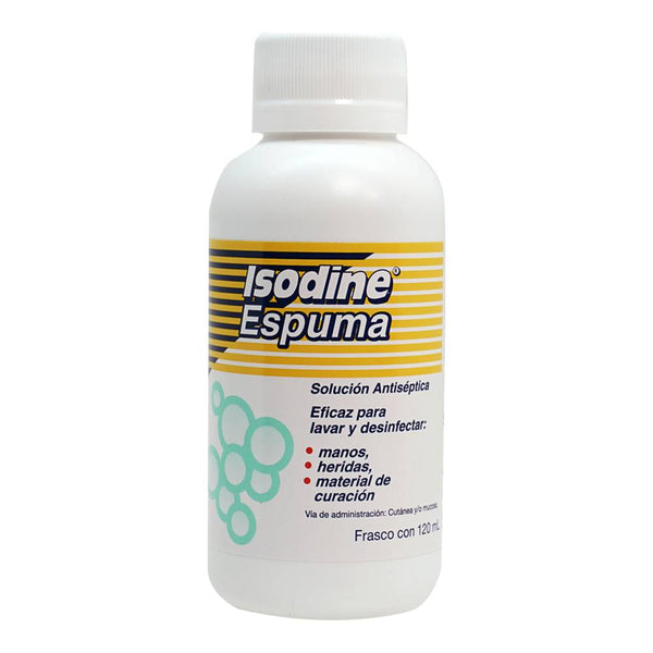 Isodine Espuma Solución Antiséptica Frasco 120 Ml – Farmacia Coyoacán