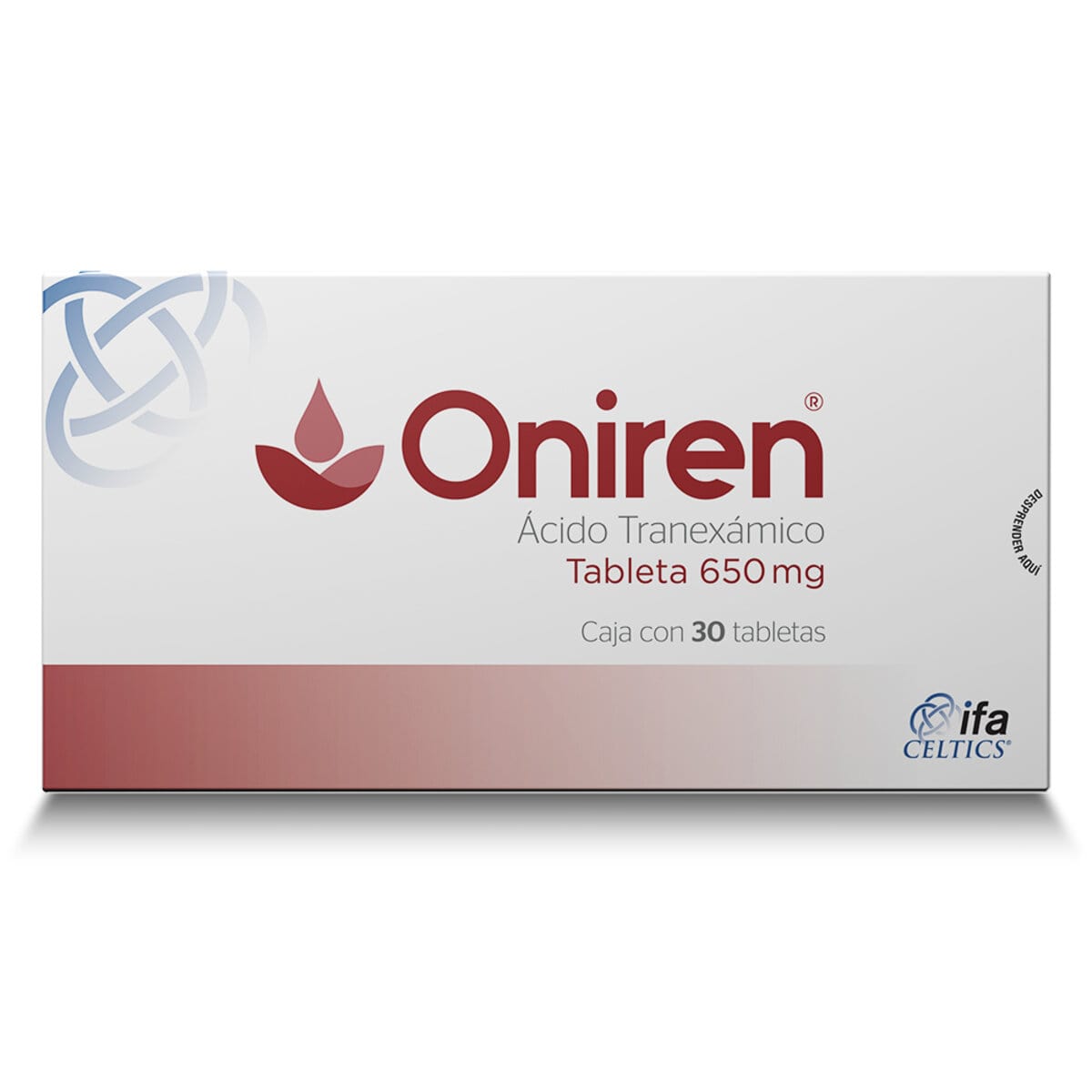 Oniren Ifa Celtics Ácido Tranexámico 650 mg Caja Con 30 Tabletas – Farmacia Coyoacán