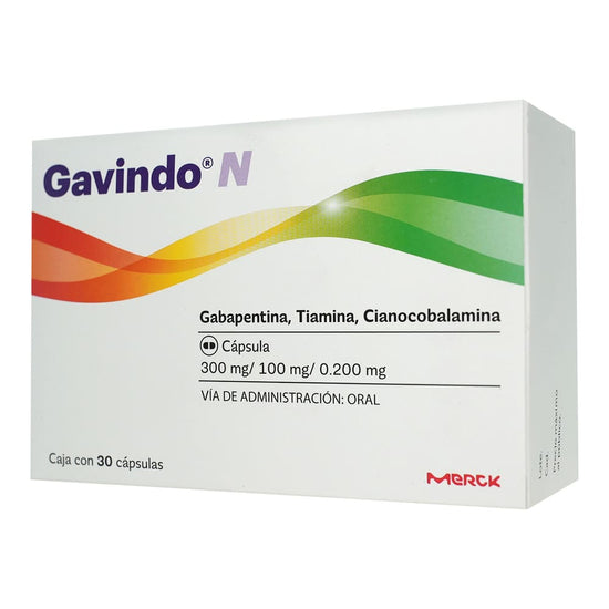 Gavindo N 300/100/0.200 Mg Gabapentina-Tiamina-Cianocobalamina 30 Cáps ...