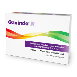 Gavindo N 300/100/0.200 Mg Gabapentina-Tiamina-Cianocobalamina 30 Cáps ...