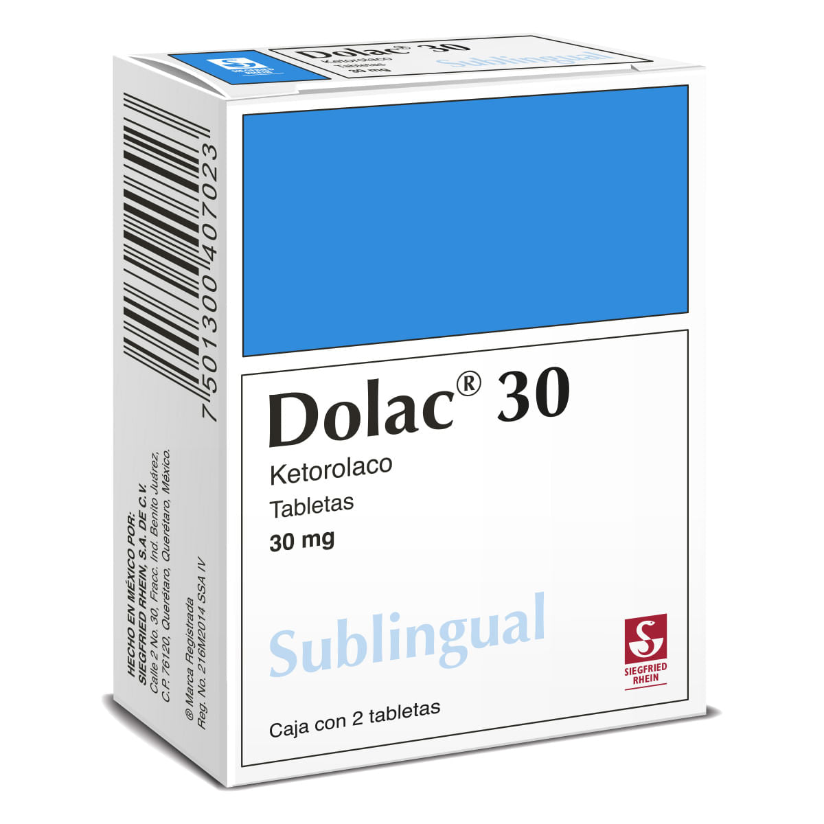 Dolac Sublingual 30 Mg 2 Tabletas – Farmacia Coyoacán