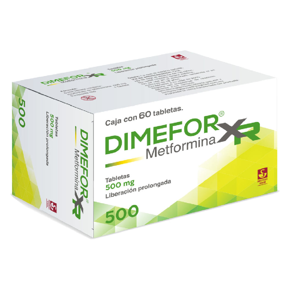 Dimefor XR 500 Mg Liberación Prolongada 60 Tabletas – Farmacia Coyoacán