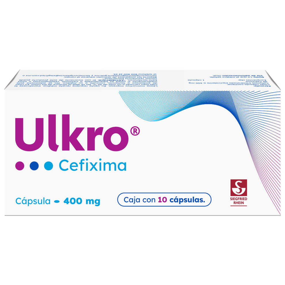 Ulkro Cefixima 400 mg Caja Con 10 Cápsulas – Farmacia Coyoacán