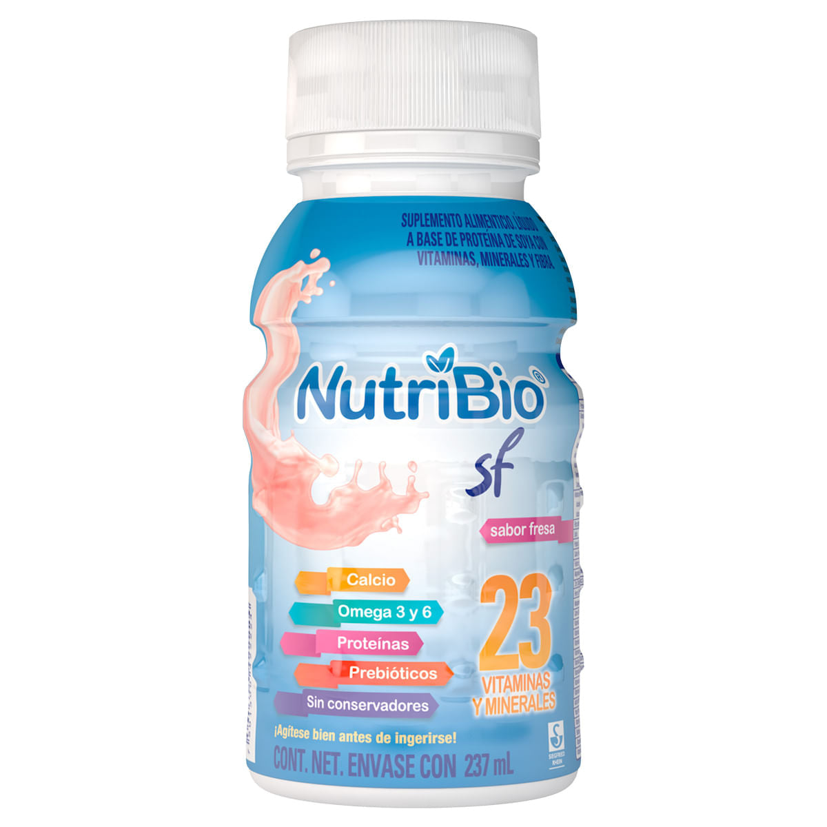 NutriBio SF Suplemento Alimenticio Líquido Sabor Fresa 237 ml – Farmacia Coyoacán