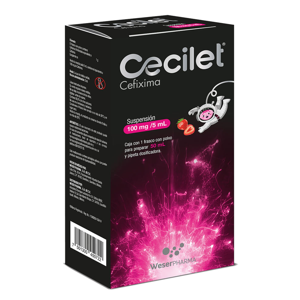 Cecilet Weser Pharma Cefixima 100 mg/ 5 ml Suspensión 50 ml – Farmacia ...