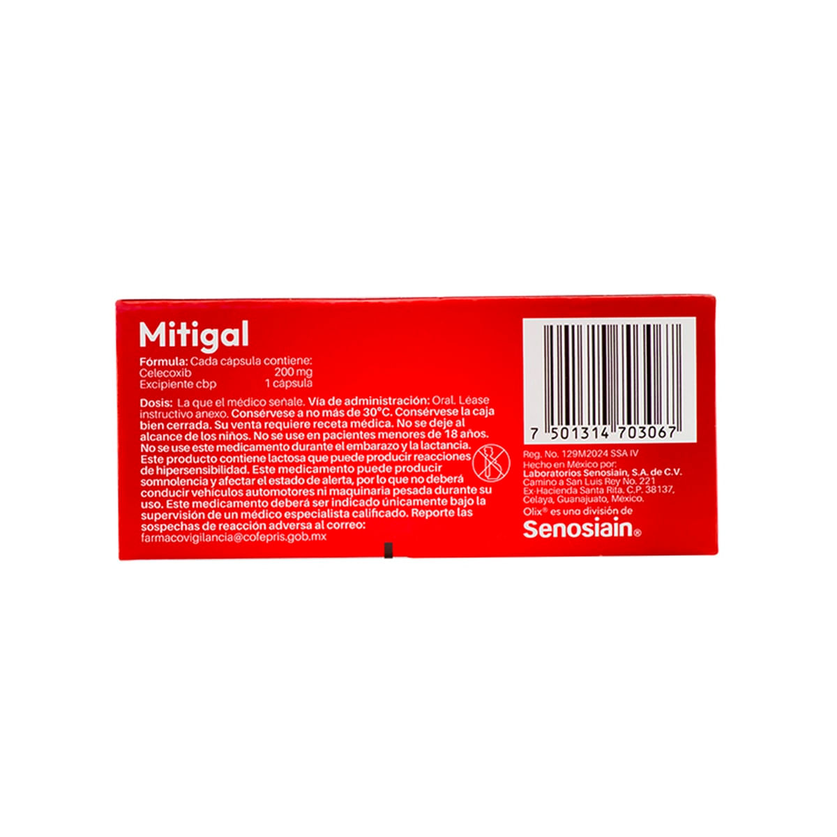 Senosiain Mitigal 200 mg Caja Con 30 Cápsulas – Farmacia Coyoacán