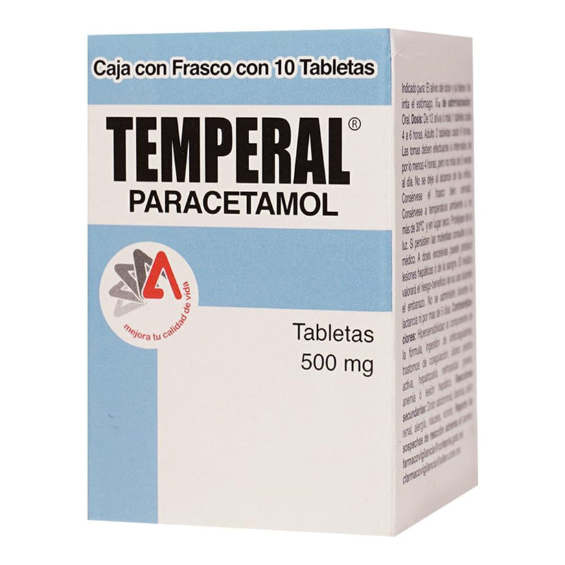 Temperal Paracetamol 500 Mg 10 Tabletas Genérico Allen – Farmacia Coyoacán