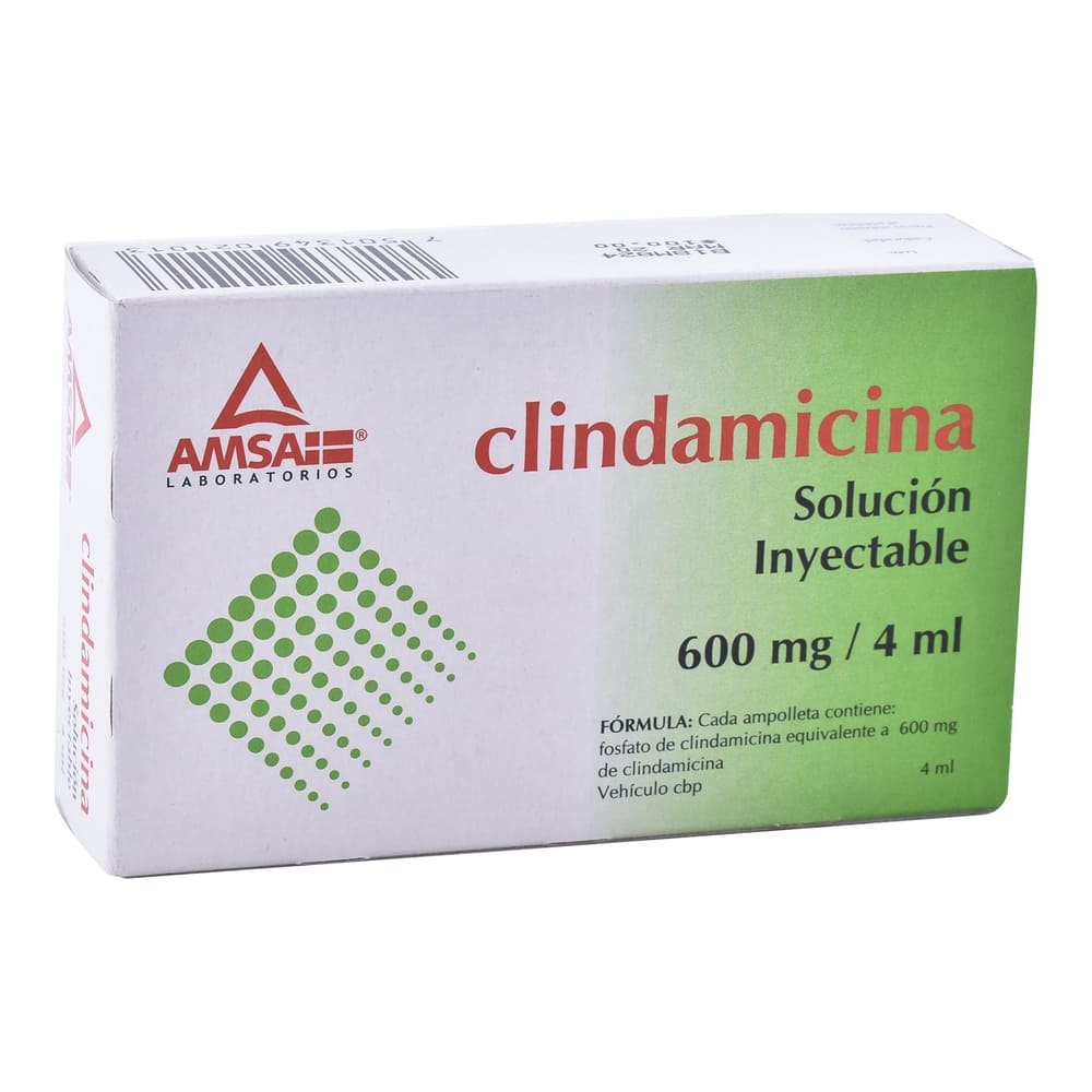 Clindamicina 600 Mg Solución Inyectable Ampolleta 4 Ml Genérico Amsa ...