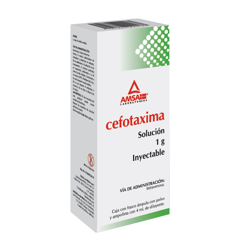 Cefotaxima IV 1 G Solución Inyectable Ampolleta 4 Ml Genérico Amsa ...