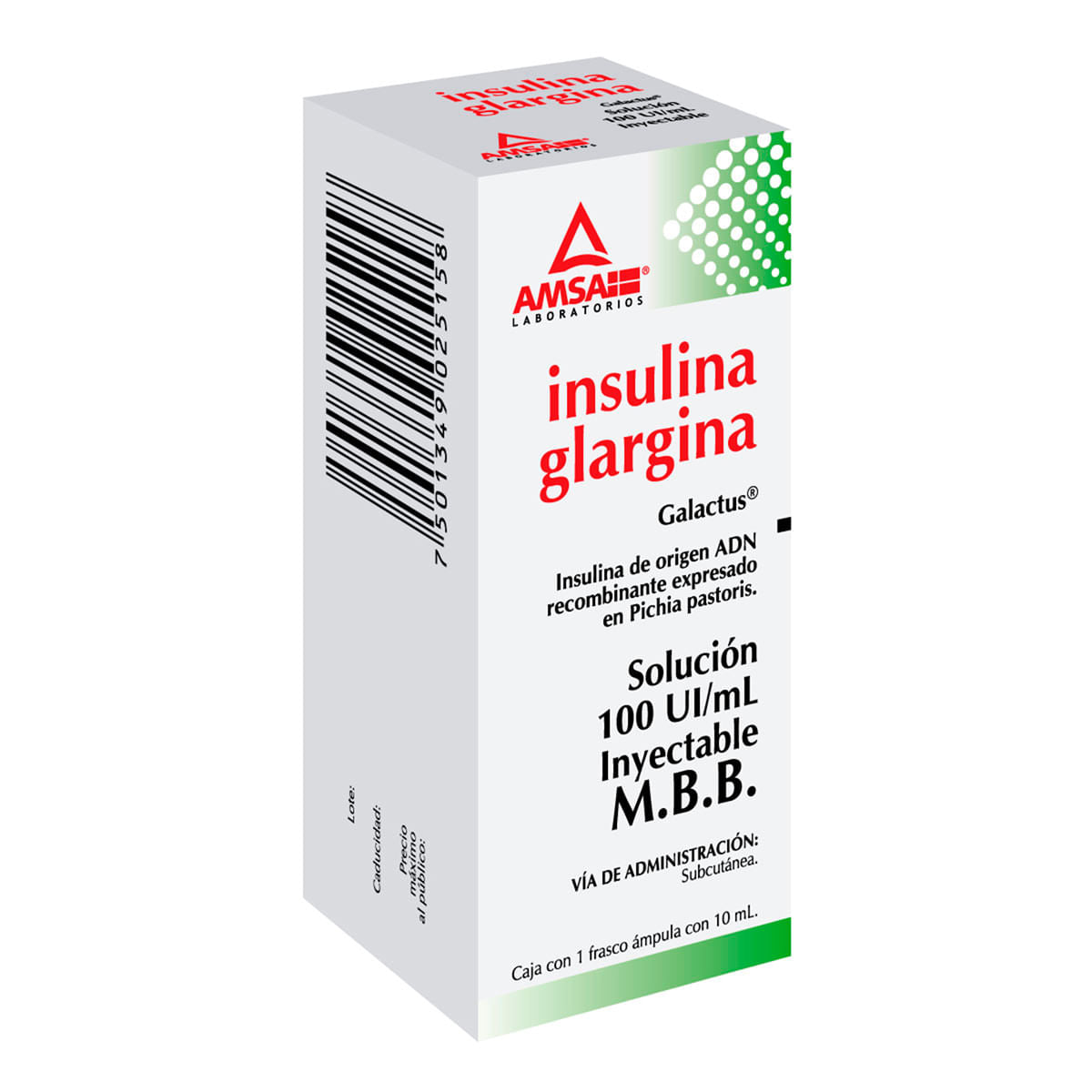 Insulina Glargina 100 UI Frasco Ámpula 10 Ml Genérico Amsa – Farmacia Coyoacán