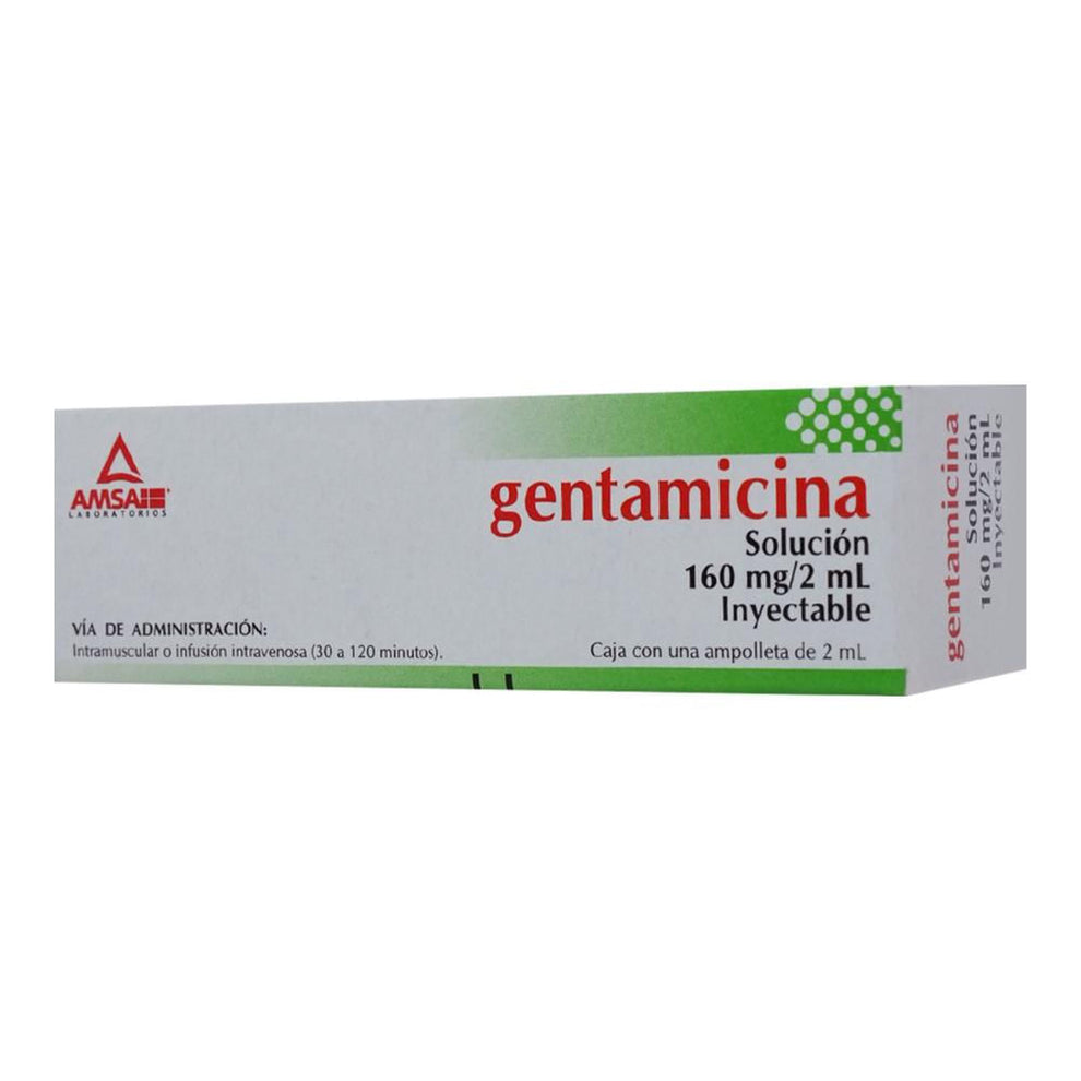 Gentamicina 160 Mg Solución Inyectable 2 Ml Genérico Amsa – Farmacia Coyoacán