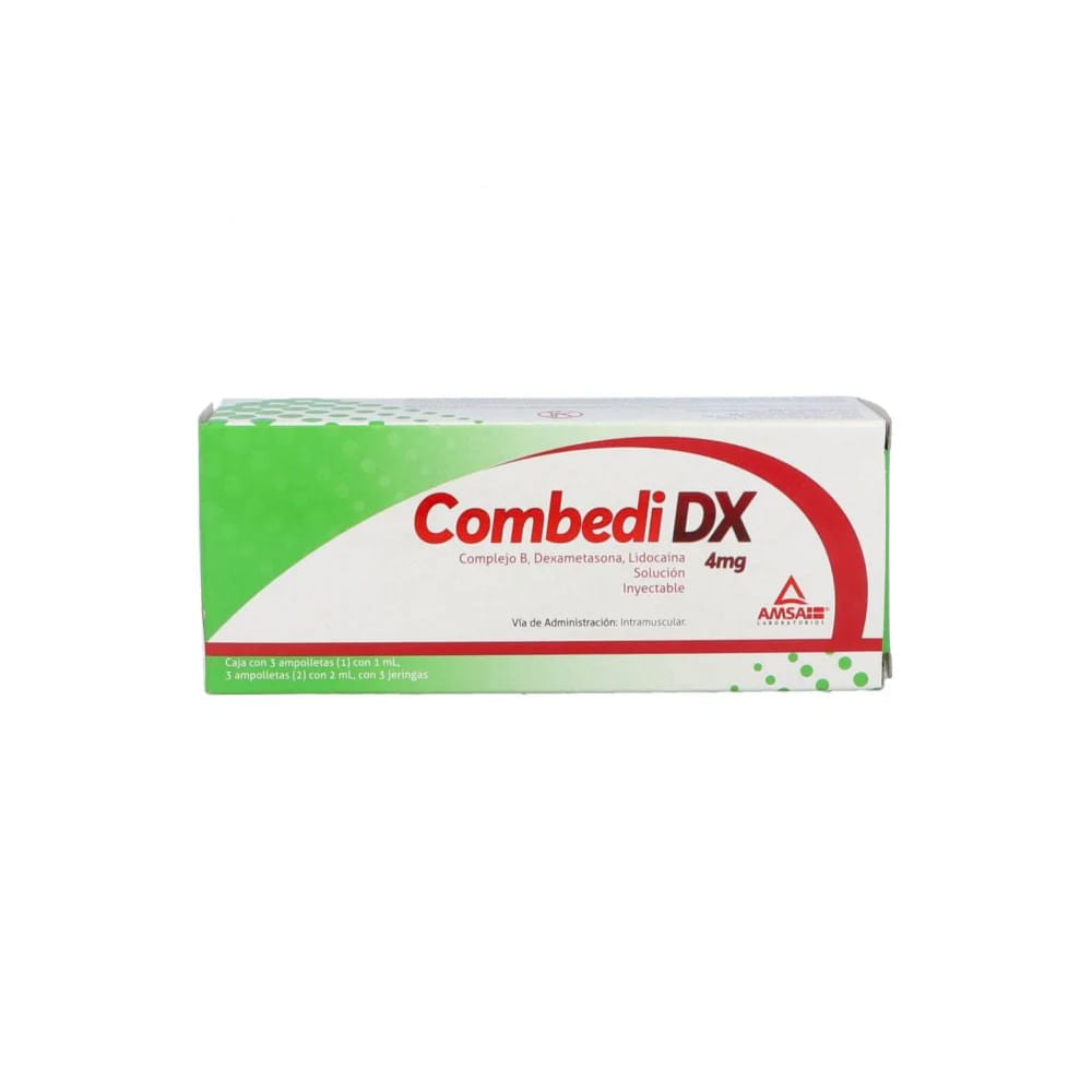 Complejo B/Dexametasona/Lidocaína 4 Mg Solución Inyectable 3 Ampolleta ...