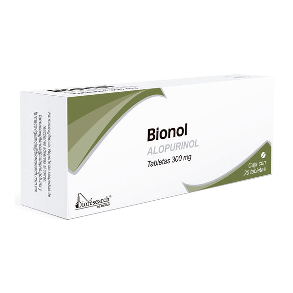 Bionol Alopurinol 300 Mg 20 Tabletas Genérico Bioresearch – Farmacia ...