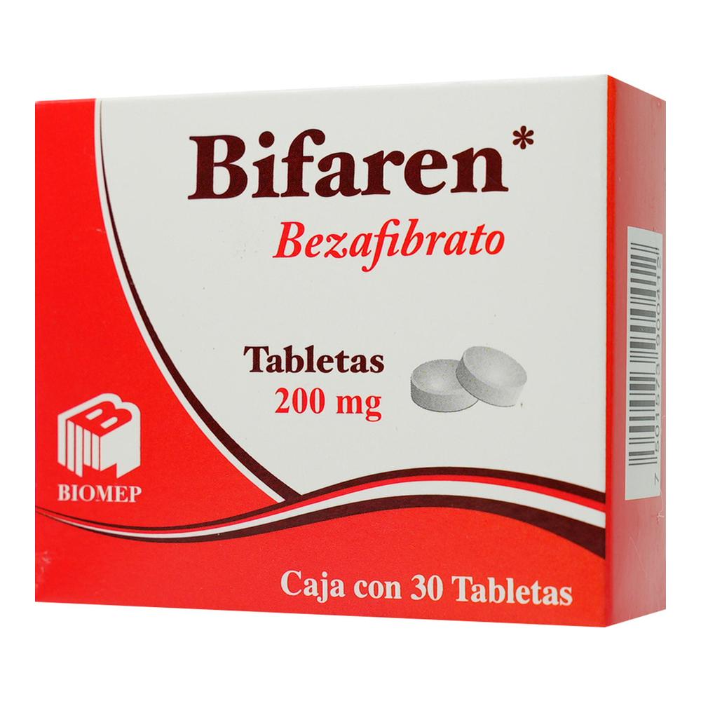 Bifaren Bezafibrato 200 Mg 30 Tabletas Recubiertas Genérico Com Biomep ...