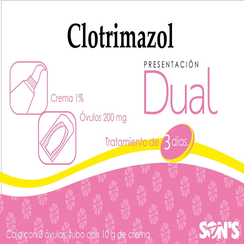Clotrimazol Dual Crema 10 G 3 Óvulos 200 Mg Genérico Son'S – Farmacia ...