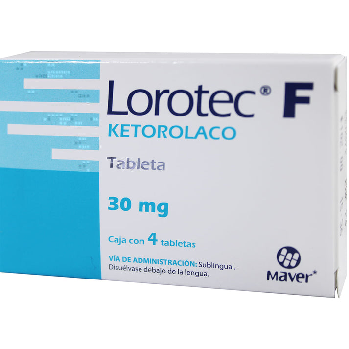 Lorotec F Ketorolaco 30 Mg 4 Tabletas Sublingual Genérico Maver ...