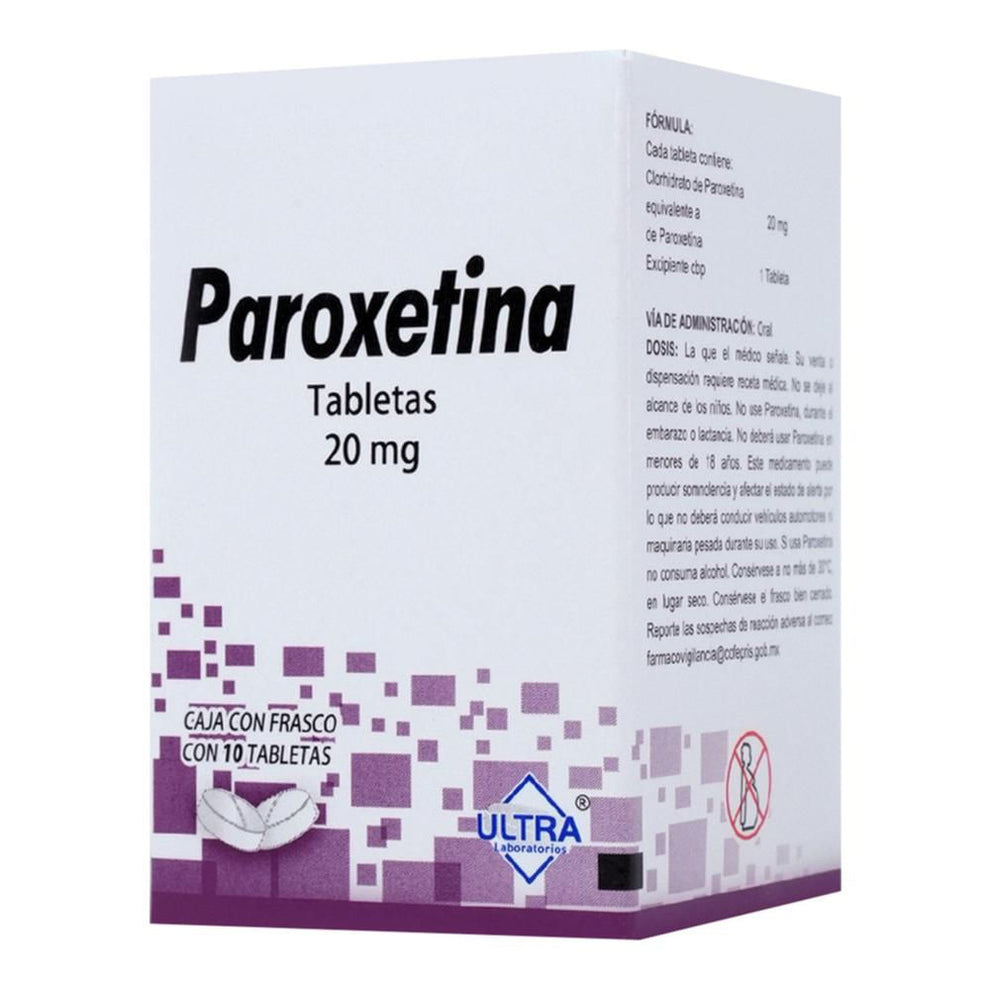 Paroxetina 20 Mg 10 Tabletas Genérico Ultra Lab – Farmacia Coyoacán
