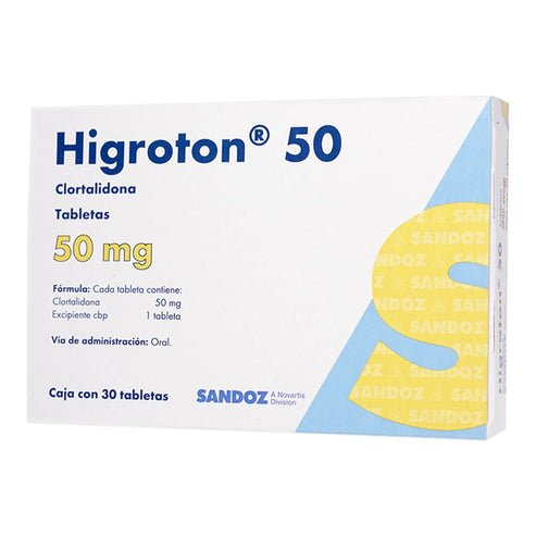Higroton 50 Mg 30 Tabletas – Farmacia Coyoacán