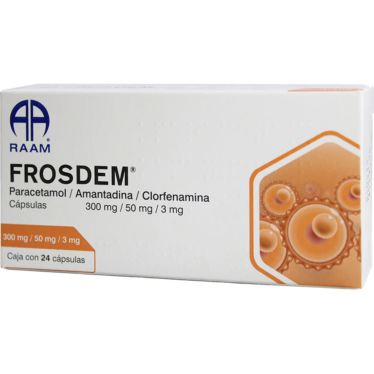 Frosdem Paracetamol/Amantadina/Clorfenamina 300/50/3 Mg 24 Cápsulas Ge ...