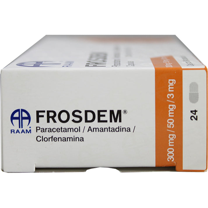 Frosdem Paracetamol/Amantadina/Clorfenamina 300/50/3 Mg 24 Cápsulas Ge ...