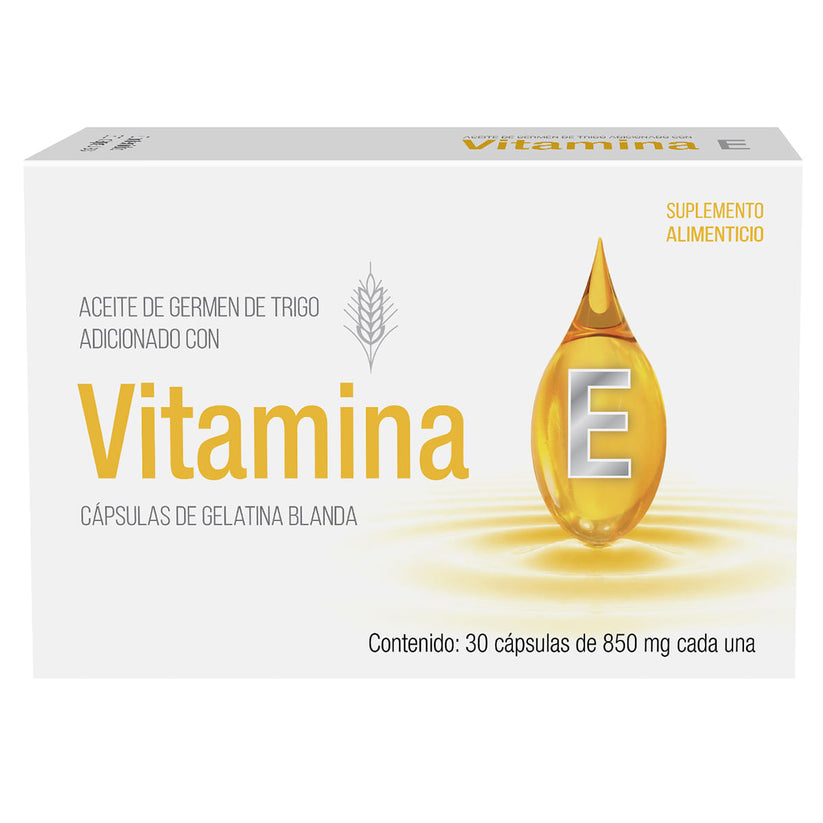 Vitamina E 850 Mg Suplemento Alimenticio 30 Cápsulas Genérico Progela ...
