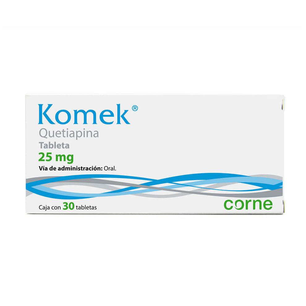 Komek Corne Quetiapina 25 mg Caja Con 30 Tabletas – Farmacia Coyoacán