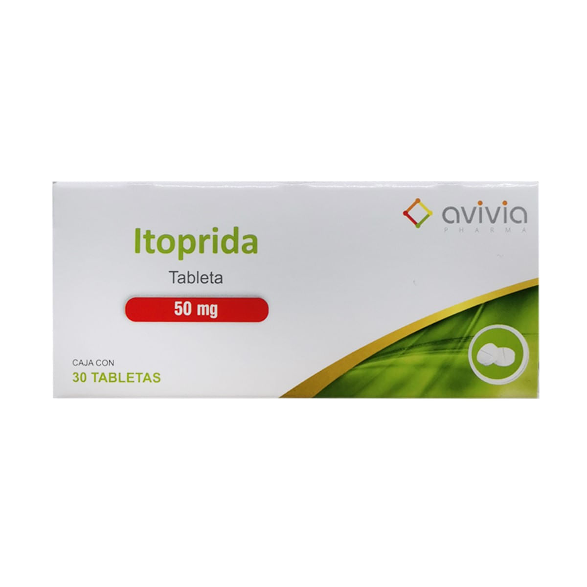 Itoprida 50 Mg Caja Con 30 Tabletas Avivia – Farmacia Coyoacán