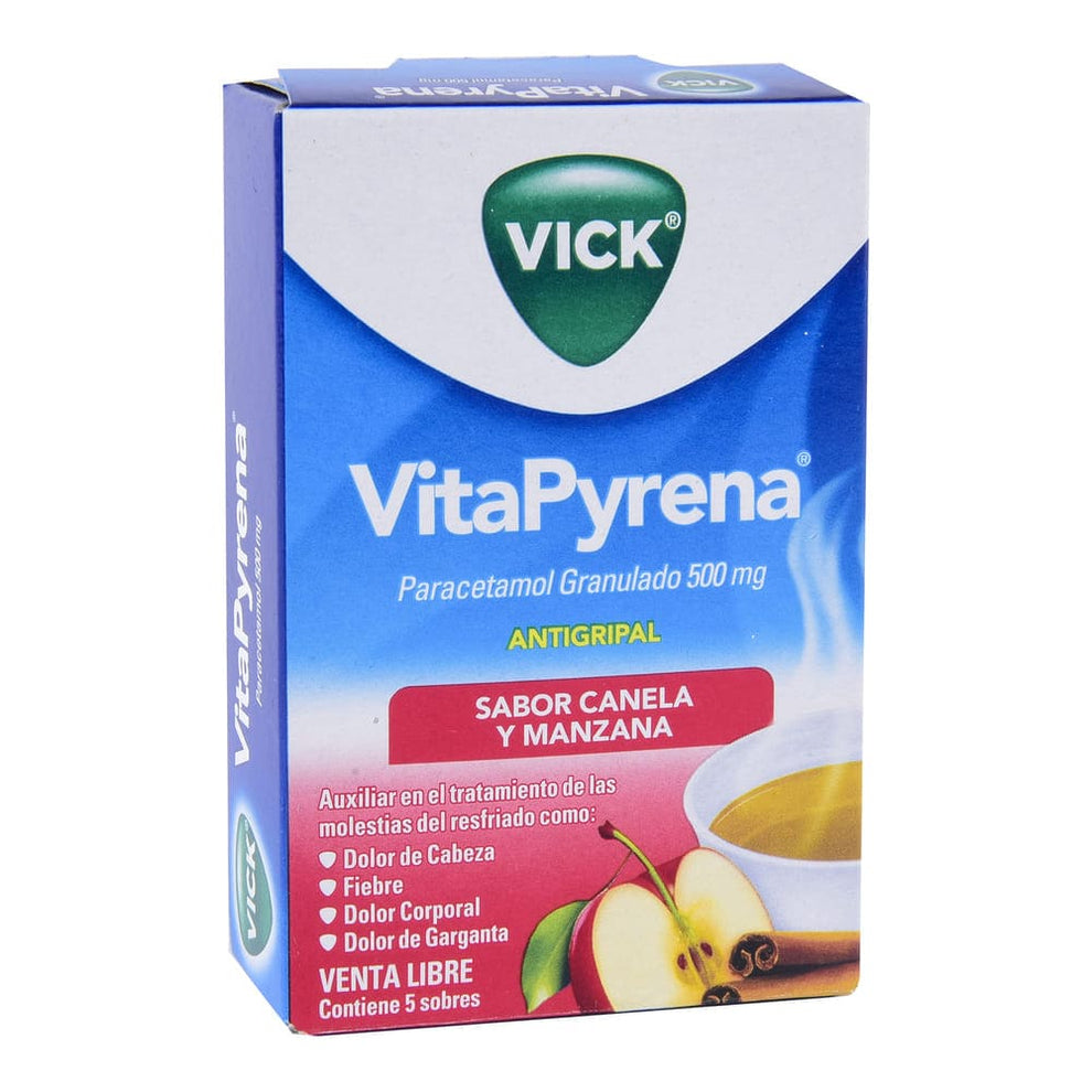 Vick VitaPyrena 500 Mg Canela-Manzana 5 Sobres – Farmacia Coyoacán
