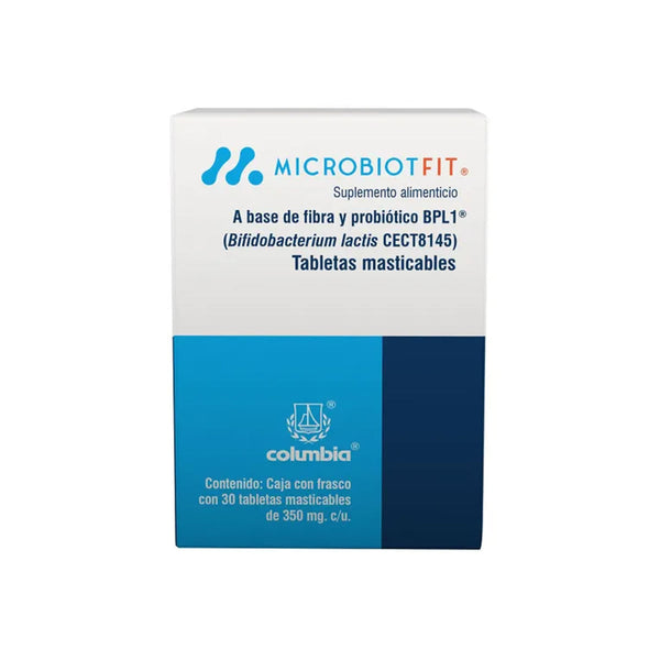 Suplemento Alimenticio Microbiot Fit Probiótico BPL1 30 Tabletas Masti ...
