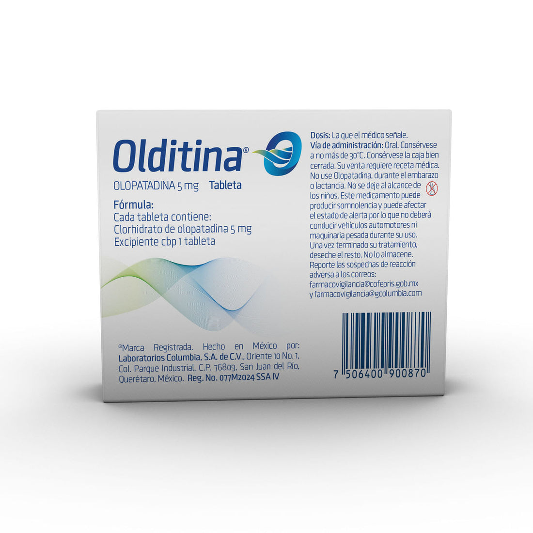 Olditina Columbia Olopatadina 5 Mg Caja Con 28 Tabletas Farmacia Coyoacán
